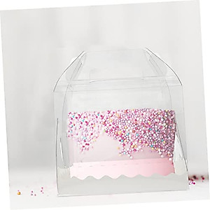Zerodeko 10pcs Boxes Portable Cake Box Disposable Containers Food Containers Disposable Mini Boxes Bakery Boxes Containers with Lids Transparent Bakery Box Candy Packing Box Cake Container