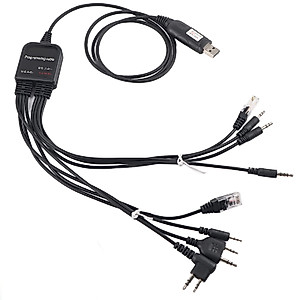 8 in 1 Multifunctional USB Programming Cable Compatible for Kenwood/QuanSheng/HYT/Motorola Walkie Talkie