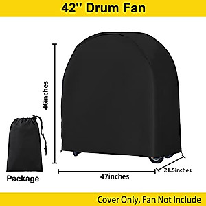 Aucovely 1PCS Outdoor Industrial Fan Cover Waterproof Dustproof 42" Fan Cover Protective Cover Fan Accessories Fan Guard Blower Cover (47x21.5x46 inch)