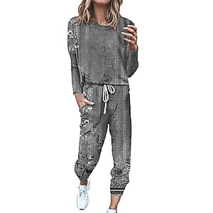 JMMSlmax 2 Piece Outfit for Women 2023 Casual Trendy Women Lounge Matching Sets Outfit Long Pant Set Sweatsuits Tracksuits