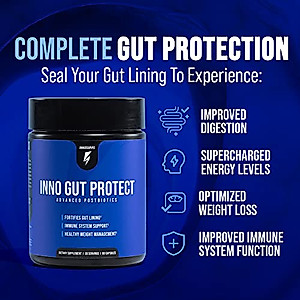 Inno Gut Protect | Complete Probiotic & Postbiotic Formula, Vegan-Friendly, CoreBiome, Grape Seed Skin Extract, Super Probiotic Blend, 30 Servings