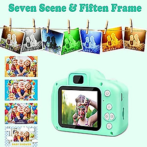 Hoiicco Kids Camera, Children Digital Video Camera for Toddler, Christmas Birthday Gift for Boys and Girls, Toy Camera for 3-12 Year Old Kids with 32GB Card, Reader Card, Stickers (Green)