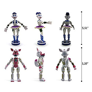 Toysvill Inspired by FNAF Sister Location Action Figures Toys (Set of 5 pcs), More Than 5 inches [Funtime Freddy Bear, Circus Baby, Ennard, Ballora, Funtime Foxy], Fun Action Simulator