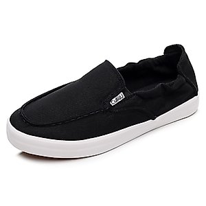 Cull4U Women's Vibrant Slip On Crossover Shoes (6 M US,Black)