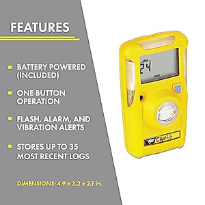BW Technologies/Honeywell Analytics BWC2-H BW Clip Single-Gas Detector, Hydrogen Sulfide (H2S)