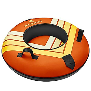 Retrospec Snowslide Tow 60” Inflatable Snow Tube for Kids, Youth & Adults - Heavy Duty Hard Bottom Snow Sled with Handles & Tow Rope - Winter Outdoor Toy for Boys, Girls, Men, & Women