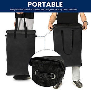 Slim Laundry Basket with Lid, Tall Thin Laundry Hamper with Handles, Waterproof Lining Narrow Dirty Clothes Hamper for Bathroom Bedroom Dorm Nursery Organization Storage (45L, Black)