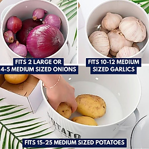 Granrosi Potato Storage For Pantry, Canister Sets for the Kitchen Counter, Onion Storage Containers, Garlic Keeper For Counter, Potato and Onion Storage Bin, Onion Keeper, Potato Bin, Potatoes Storage