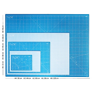 Elan Cutting Mat A3 Blue, Self Healing Cutting Mat 30 x 44 CM, 5-Ply Craft Mat Blue, Hobby Cutting Mat 30x44 CM, Fabric Cutting Board for Crafts, Quilting Cutting Board, Blue Cutting Mats for Crafts