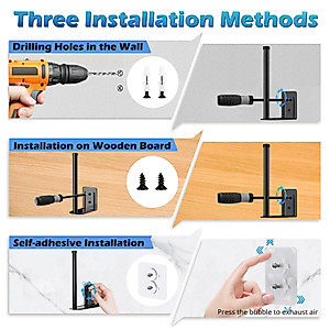 2 Pack Stainless Steel Hat Organizer for Baseball Caps, Baseball Cap Organizer, Strong Adhesive/Wall Drilled Hat Rack for Wall/Hat Hooks for Wall, Hat Hanger for Door,Bedroom,Closet(Black)