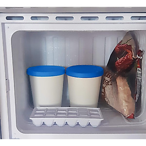 Ice Cream Freezer Storage Containers with Silicone Lids (3 Pack, 1- Quart Each) + 2 Serving Cups – Dishwasher Safe - Large Reusable BPA-Free Tub for Homemade Ice-Cream