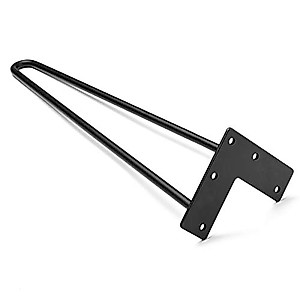 SMARTSTANDARD 16" Hairpin Furniture Legs, Metal Home DIY Projects for Nightstand, Coffee Table, Desk, etc with Rubber Floor Protectors Black 4PCS