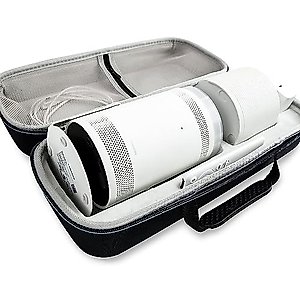rokeblau Carrying Case For Samsung Freestyle Projector & The Freestyle 2nd Gen Projector and Battery, EVA Portable Protective Case With Durable Hand Strap, With Mesh Pocket For Accessories