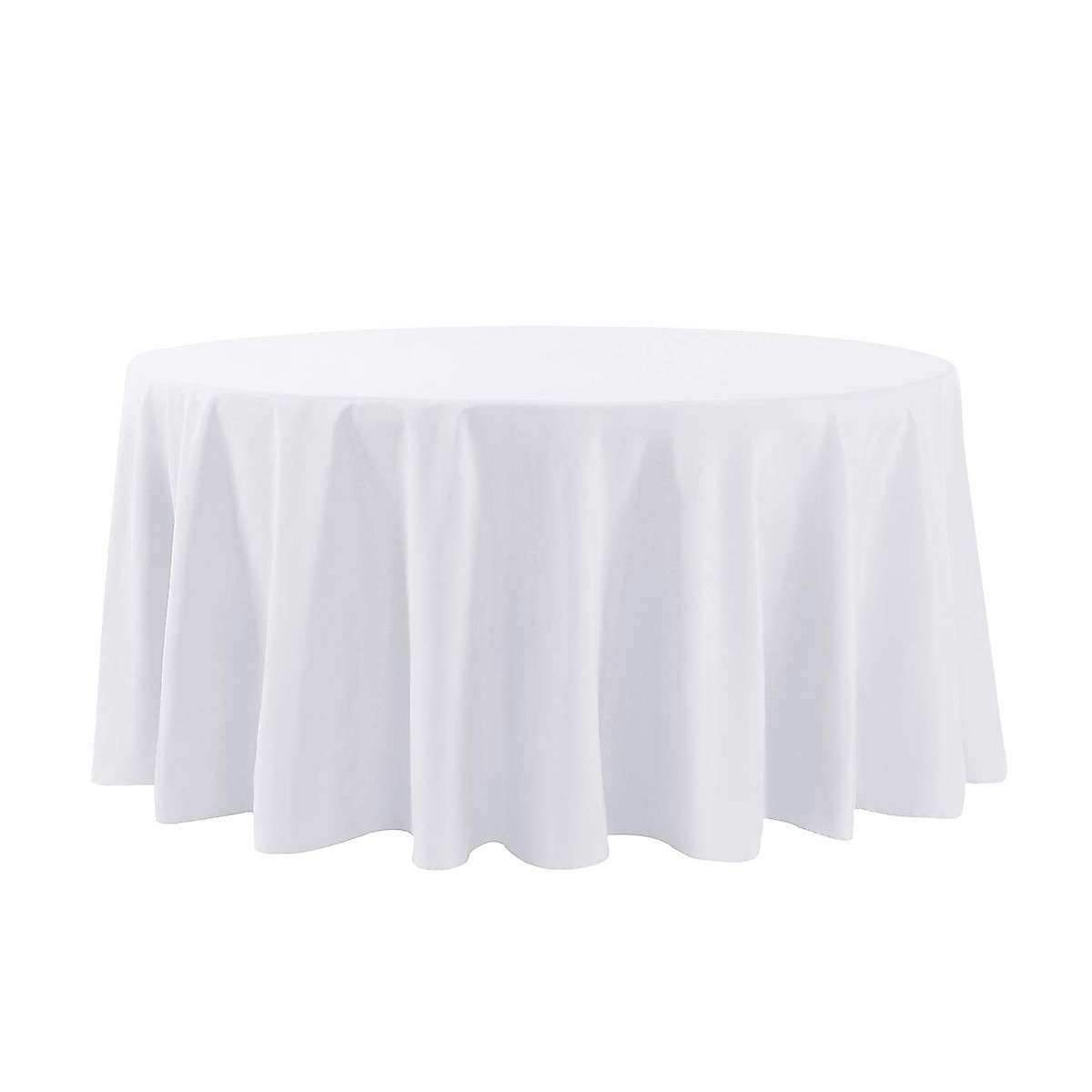 120 inch Round Tablecloth Washable Polyester Table Cloth Decorative Table Cover for Wedding Party Dining Banquet (120 inch,White)