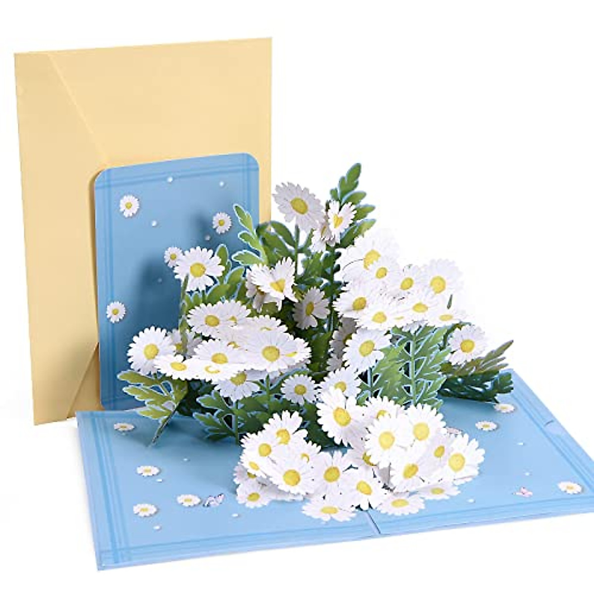 GREAT&LUCKY Pop Up Cards - 3D Pop Up Greeting Cards, Daisy Birthday Card, Mother's Day Card, Flower Spring Card With Envelope for Wife, Mom, Grandma, Sister, Girlfriend, Daughter