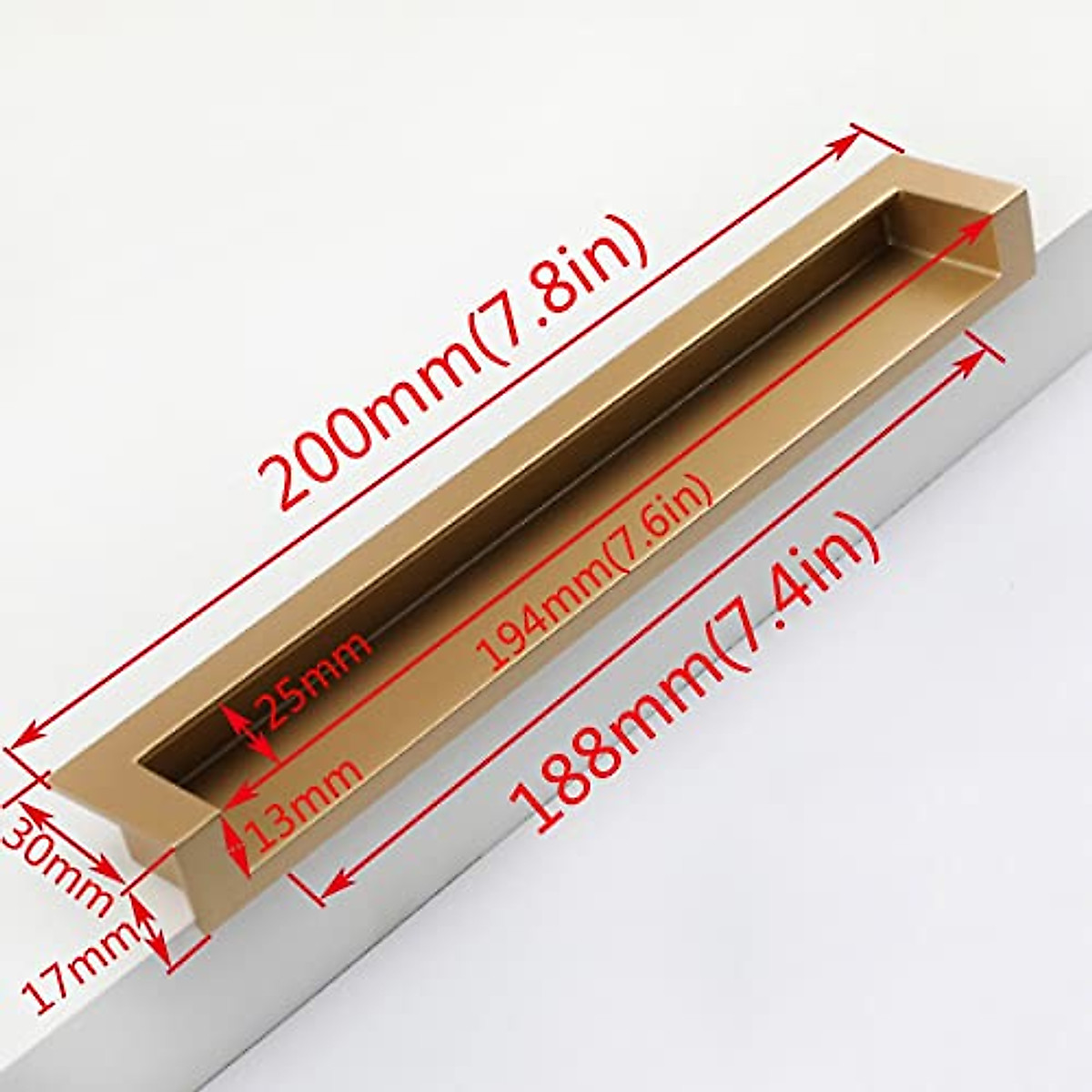 Recessed Pulls ,Sliding Door Handle, Maniglie Incasso Porte scorrevoli,Maniglie Nascoste Cabinet Maniglie Quadrata Cassetti per Cassetti Armadi Scarpiere Armadi Comodini ECC 2 Pezzi(Size:288mm(11.3in)
