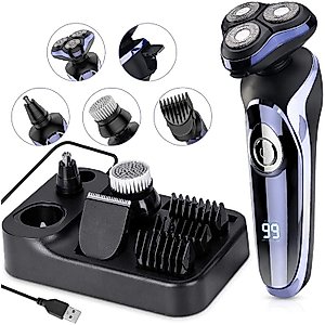 Electric Razor for Men, Men Shaver Beard Trimmer, Electric Shaver Waterproof USB Fast Charging, Cordless Beard, Nose, Hair Trimmer, Best Gift for Father Day, Boy Friend