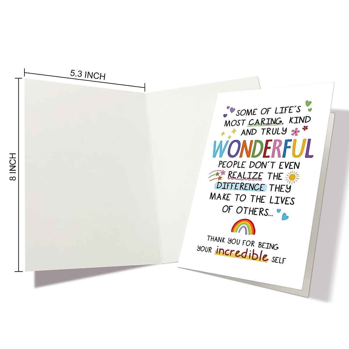 Nchigedy Cute Thank You Card for Him Her, Appreciation Card for Coworker Boss Teacher Doctor, Friendship Card for Friend Bestie, Thank You for Being Your Incredible Self