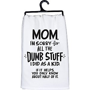 Primitives by Kathy Mom, I'm Sorry for All The Dumb Stuff I Did As A Kid. If It Helps, You Only Know About Half of It. Decorative Kitchen Towel