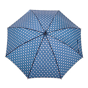 Laura Ashley Womens Ladies Classic Stick Umbrella, Windproof, Sun and Rain Proof Water Resistant Canopy with Large J Handle - Floral Blue