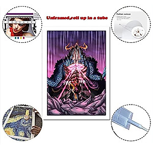 Japanese Anime One Piece Luffy Vs Kaido Poster Decorative Painting Canvas Wall Art Living Room Posters Bedroom Painting 16x24inch(40x60cm)