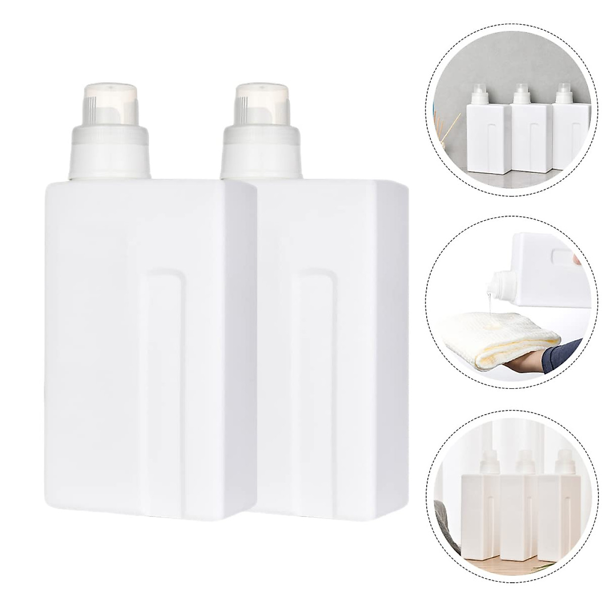 CIYODO 1000ml Empty Laundry Bottles Reusable Refillable Storage Bottle for Lotion Shampoo
