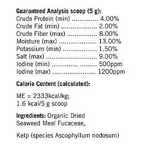 Organic Sea Kelp Powder for Dogs (7 Pounds, 3.2 KG), Iodine for Dog, Thyroid Support for Dog & Cat, Norwegian Kelp Dog Powder Supplement by Lots of Love