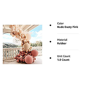 Nude Dusty Pink Balloon Garland Double Stuffed Blush Brown Rose Gold Metallic Balloons Latex Neutral Balloon Arch Kit For Baby Shower Boho Bridal Wedding Engagement Birthday Party Decorations