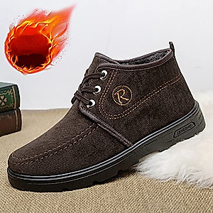 Boots for Men,Mens Trekking Backpacking Snow Boots Waterproof Winter Boots Fur Lined Non Slip Hiking Boots Warm Boots