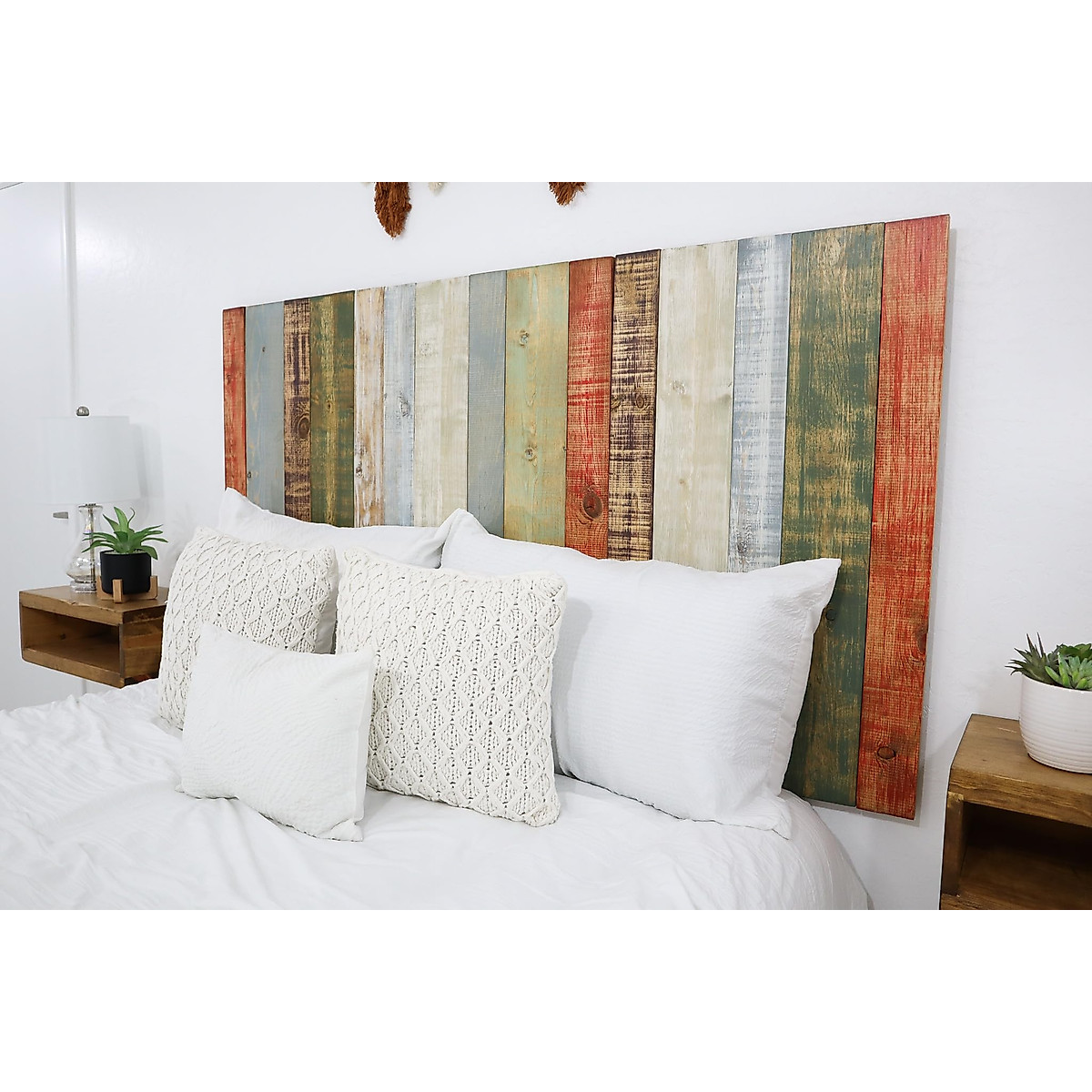 Barn Walls Retro Mix Headboard Full Size, Hanger Style, Handcrafted. Mounts on Wall. Easy Installation