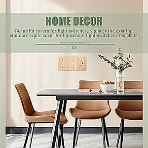 2PC Solid Wood Single Rocker Light Switch Plate 4.5" X 2.76" Bamboo Light Switch Cover Quality Raw Wooden Decorative Bedroom Kitchen Home Decor (Single Rocker)