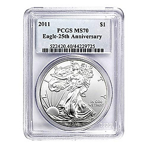 2011 Silver Eagle 25th Anniversary $1 MS-70 PCGS