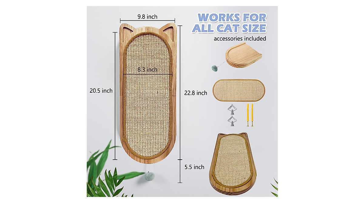 Durable Wall-Mounted Cat Scratching Post | Save Your Furniture