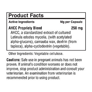 American BioSciences NK-9, AHCC Supplement for Dogs & Cats - Dietary Supplement to Support Immune System - Made for Pet's Immune Defenses - 30 Capsules, 250mg/capsule