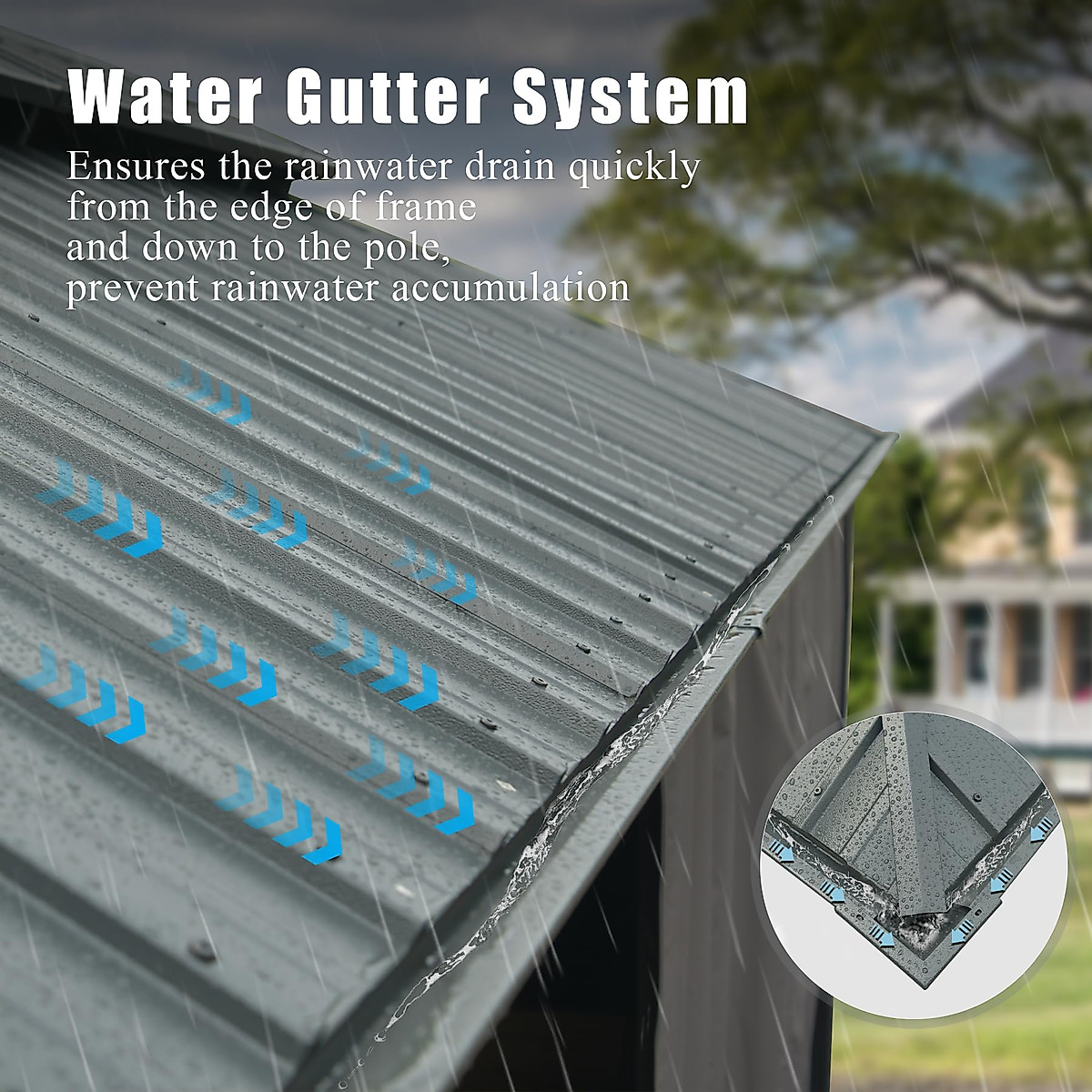 Domi 12'x16' Hardtop Gazebo Canopy,Outdoor Aluminum Gazebo with Galvanized Steel Double Roof,Permanent Gazebo with Drainage System,Curtain and Netting Included,Grey