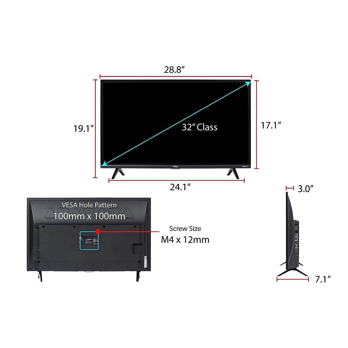 TCL 32-inch 1080p Roku Smart LED TV - 32S327, 2019 Model