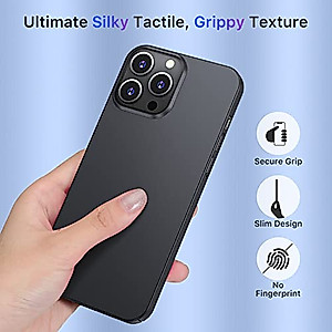 COFEDA Ultra Slim iPhone 13 Pro Case - Silky Matte Finish, Durable Protection, Lightweight Hard-Wearing Cover for Men - Black