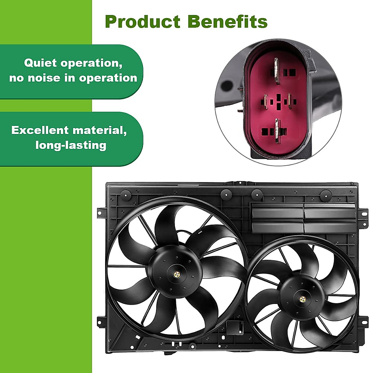 SCITOO Radiator Condenser Cooling Fan Compatible for Quattro/TT for Passat/Passat CC/Golf/Beetle
