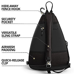 Athletico Sling Bag - Crossbody Backpack for Pickleball, Tennis, Racketball, and Travel for Men and Women (Black)