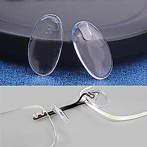 BEHLINE Eyeglass Nose Pads Replacement for Silhouette Frameless Glasses Eye Glasses and Eyewear Frames,Soft Silicone Plug in Eye Glasses Parts Push in Nose Piece,Clear Repair Kit