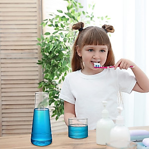 Clear Bedside Water Carafe Set 17.5 oz Night Water Carafe with Glass Bedside Carafe with Cup Nightstand Water Carafe Water Pitcher Carafe Mouthwash Decanter with Tumbler for Bedroom Table (1 Pack)