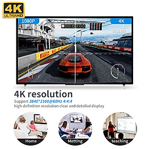 MT-VIKI KVM Switch DisplayPort 4 Port,4K@60Hz DP KVM Switch RGB 4:4:4 for 4 Computers Sharing 1 Monitor&Keyboard&Mouse, Support Hotkey/Button Switching, Include Cable
