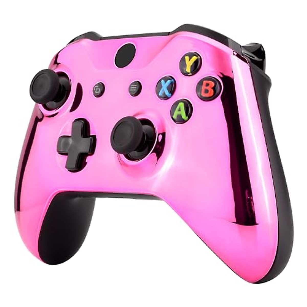 eXtremeRate Chrome Pink Edition Front Housing Shell for Xbox One Wireless Controller Model 1708, Replacement Custom Faceplate Cover for Xbox One S & Xbox One X Controller - Controller NOT Included