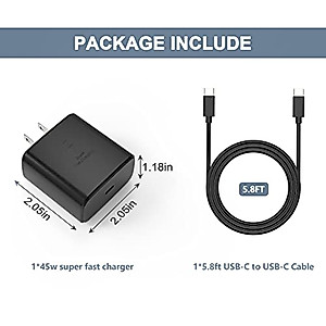 2Pack Samsung 45W Charger USB C Type C Charger Super Fast Charging for Samsung Galaxy S23 S23+ S23 Ultra Note 10+ S22 S21 Note 20 Z Fold 4 Z Flip 4, Galaxy Tab S7 S7+ S8 S8+ S8 Ultra,PPS Charger
