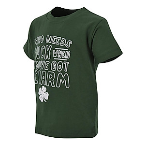 Unique Baby Boys Green St Patrick's Day Who Needs Luck Shirt (5t)