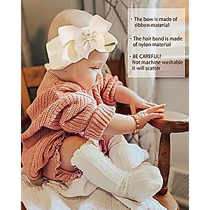 doboi 20pcs Baby Girls Bows Headbands Nylon Hairbands Ribbon Bow Elastic Hair Accessories for Newborns Infants Toddlers and Kids