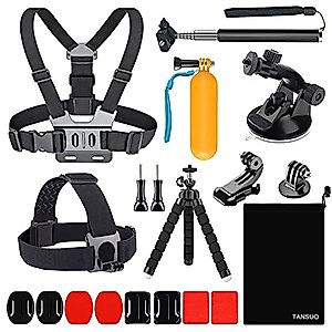TANSUO 13-in-1 Accessories for Gopro, Action Camera Accessory Kit Compatible with GoPro Hero 11 10 9 8 Max 7 6 5 4 Black SJ4000 and Other Sports Cameras