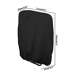 Uranshin Outdoor Furniture Cover Waterproof 2PCS, Zero Gravity Chair Covers, Folding Patio Chair Covers All Weather, Dustproof Anti Gravity Chair Cover with Storage Bag, 28" W x 13" D x 43" H, Black