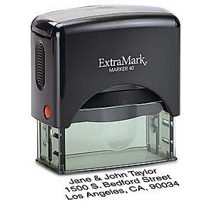 ExtraMark Return Address Stamp - Custom Self Inking Rubber Stamp - Personalized Stamp - Customizable Text with 15 Colors - Wedding Invitation & Housewarming Rubber Stamp