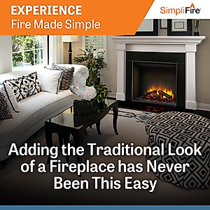 SIMPLIFIRE 36" Built-in Metal Electric Fireplace - Black, SF-BI36-E